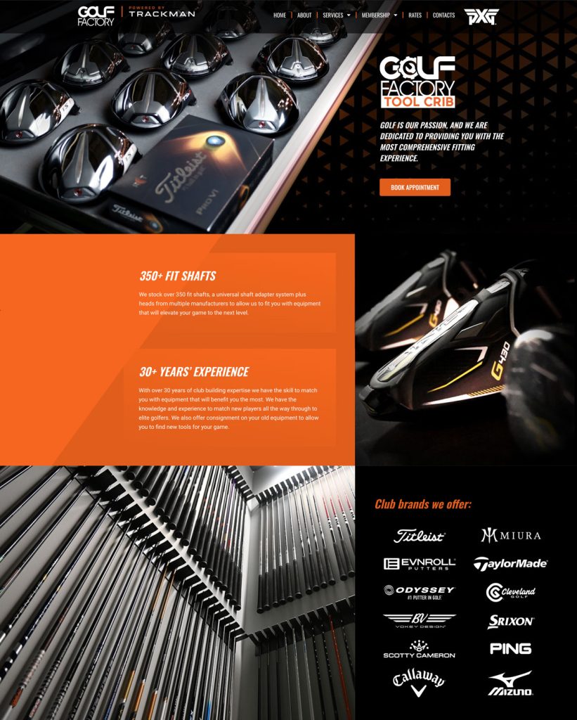 The Golf Factory - Website Design - Alex Ivanovich - Graphic Designer